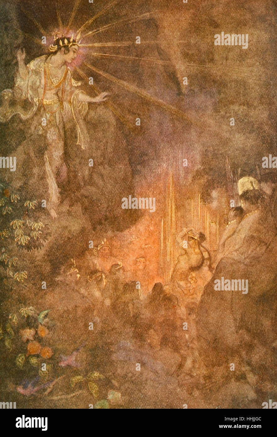 Uzume awakens the curiosity of Ama-terasu Stock Photo - Alamy