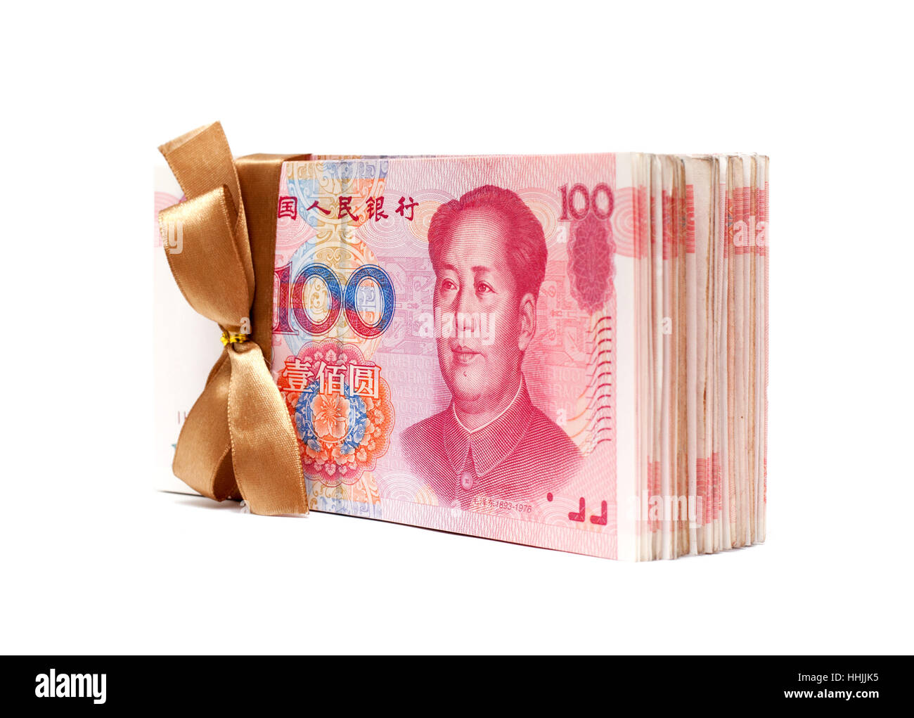 A stack of RMB (Chinese Yuan Note) isolated on white Stock Photo - Alamy