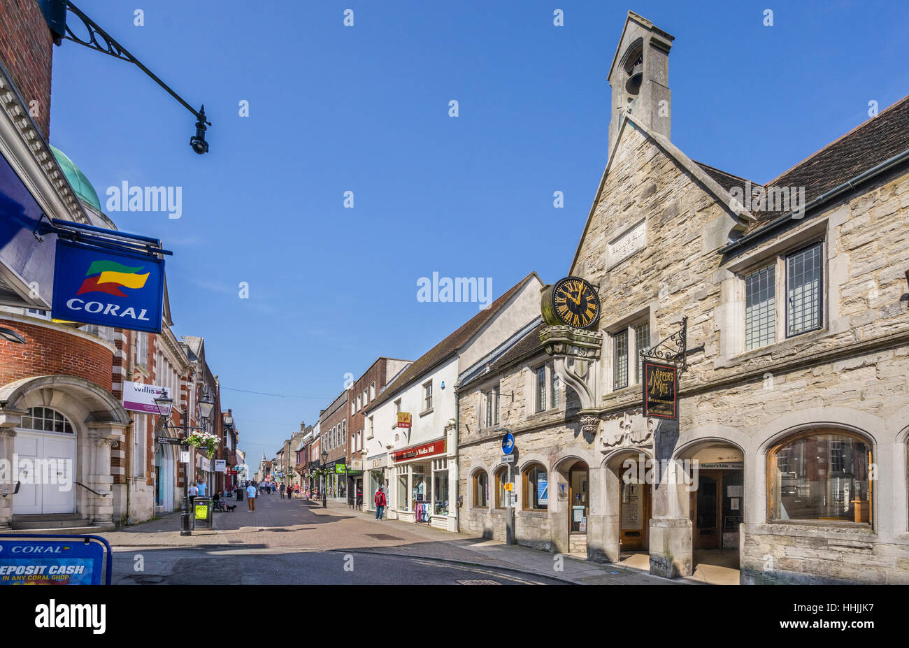 Great Britain, Dorset, Dorchester, historic buildings in South Street ...