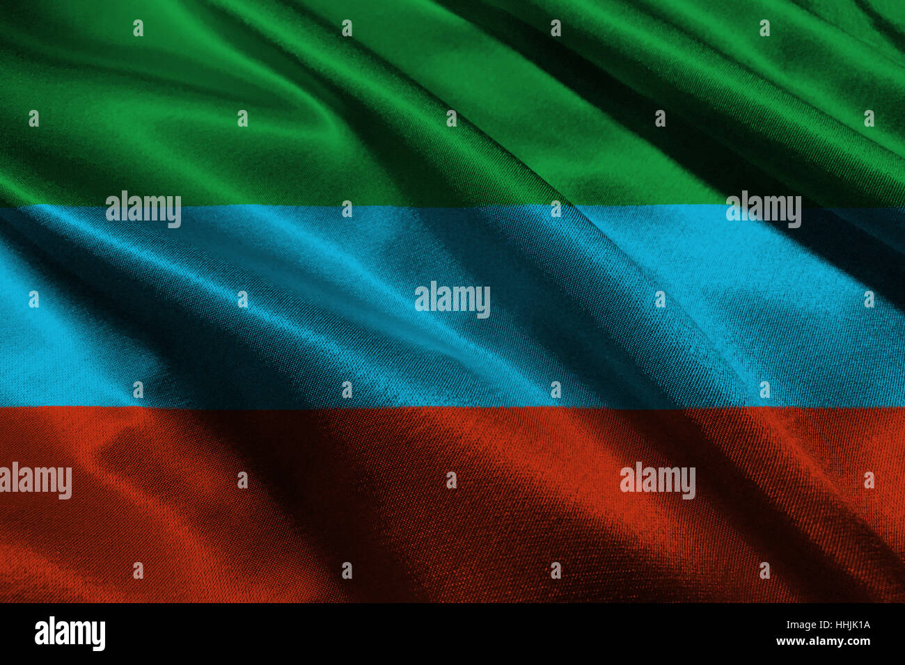 Dagestan republic flag 3D illustration symbol. Dagestan flag Stock ...