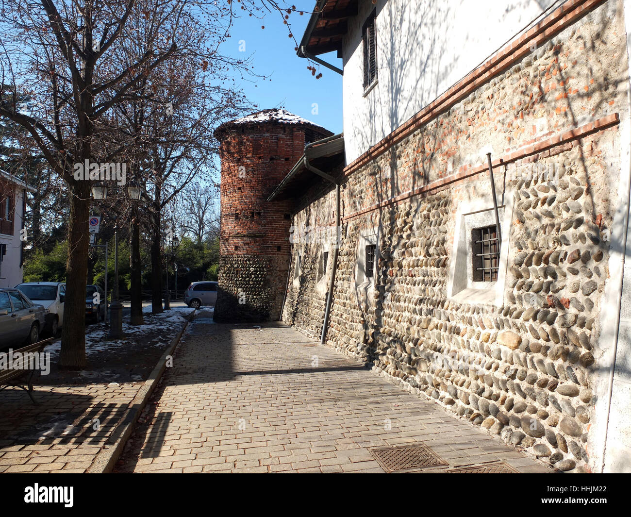 Ghemme, a characteristic village in Piedmont, Italy. Medieval walls ...