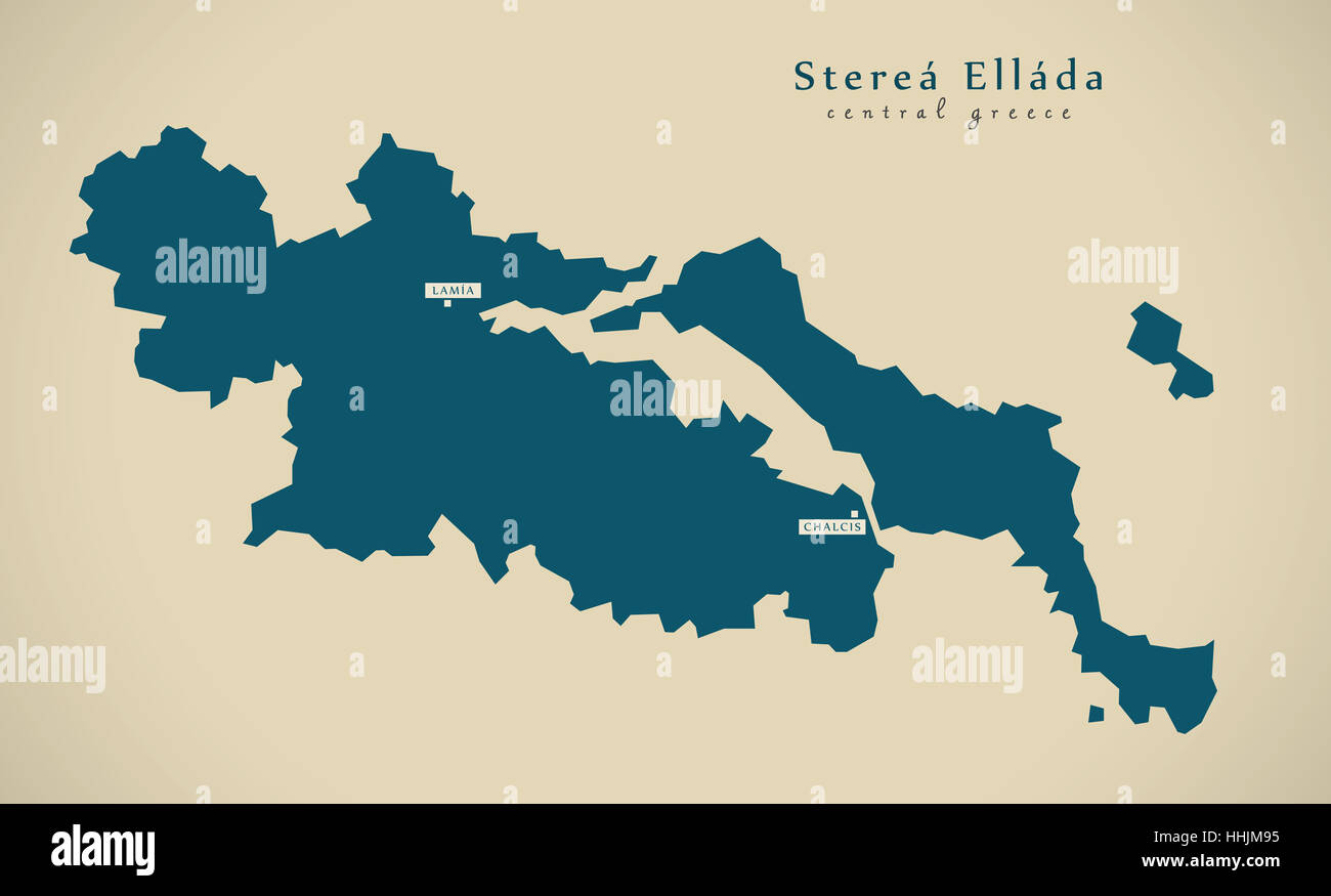 Modern Map - Sterea Ellada Greece GR illustration Stock Photo - Alamy