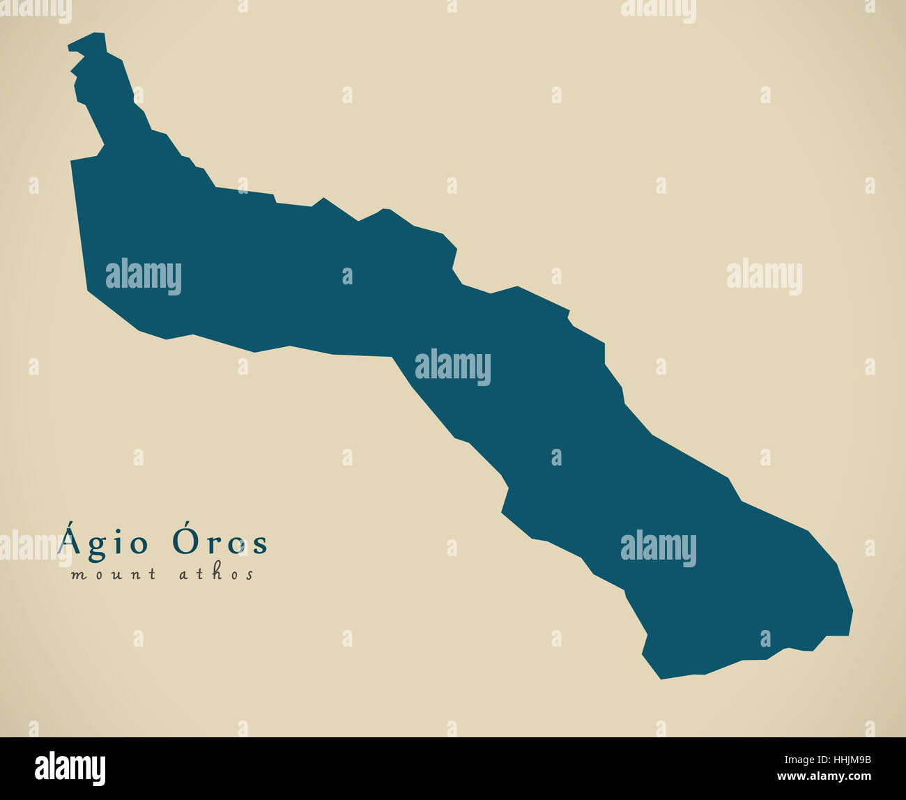 Modern Map - Agio-Oros Greece GR illustration Stock Photo - Alamy