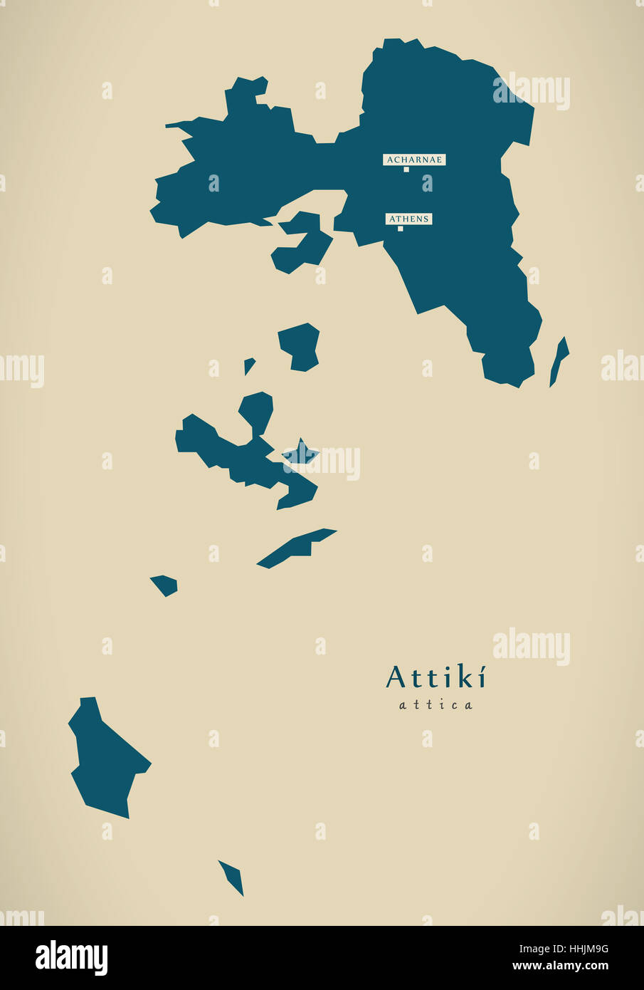 Attiki map hi-res stock photography and images - Alamy