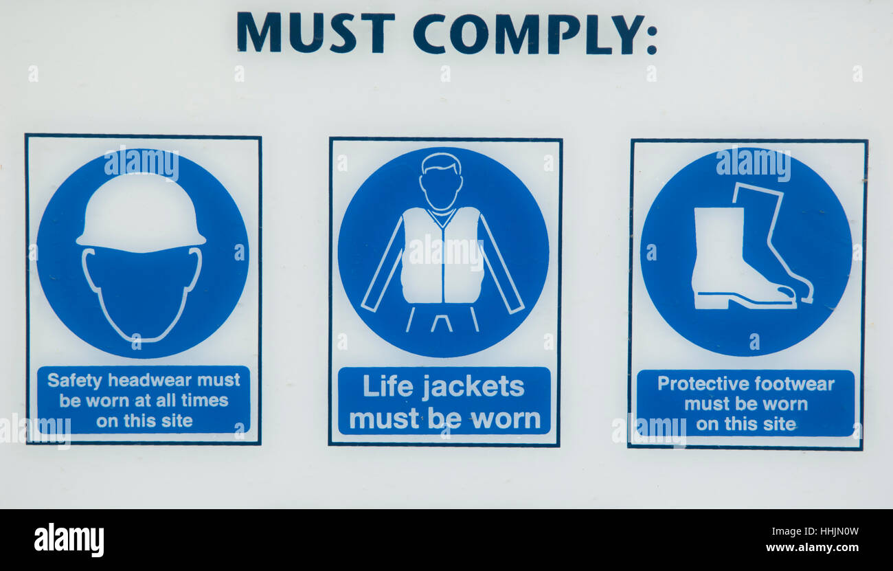 Workplace safety compliance sign Stock Photo - Alamy