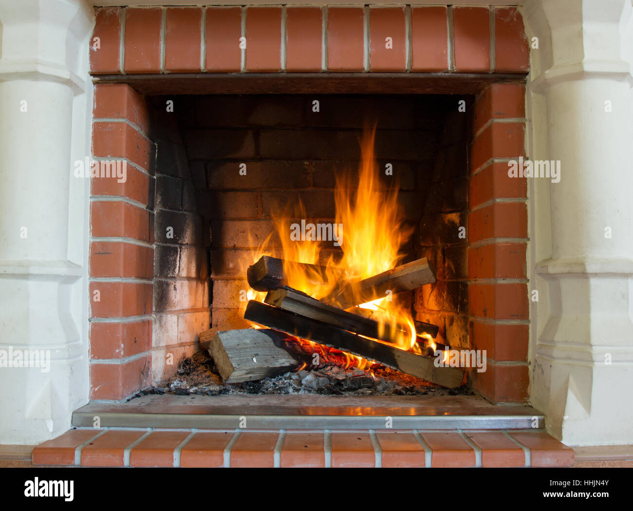 Fireplace as a piece of furniture Stock Photo - Alamy