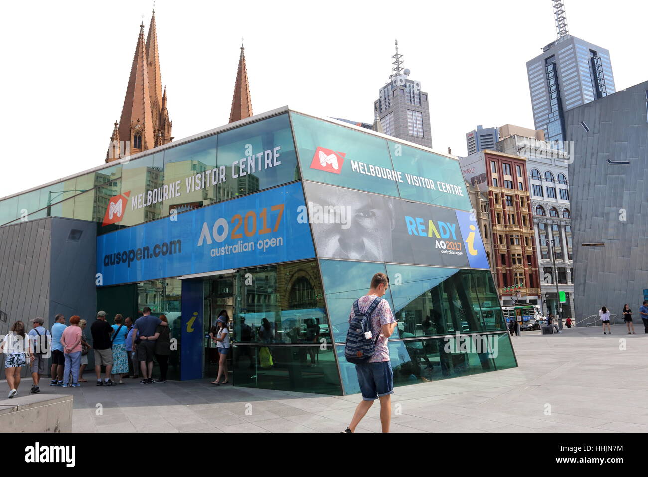 Melbourne visitor information center in front of Federation square in ...