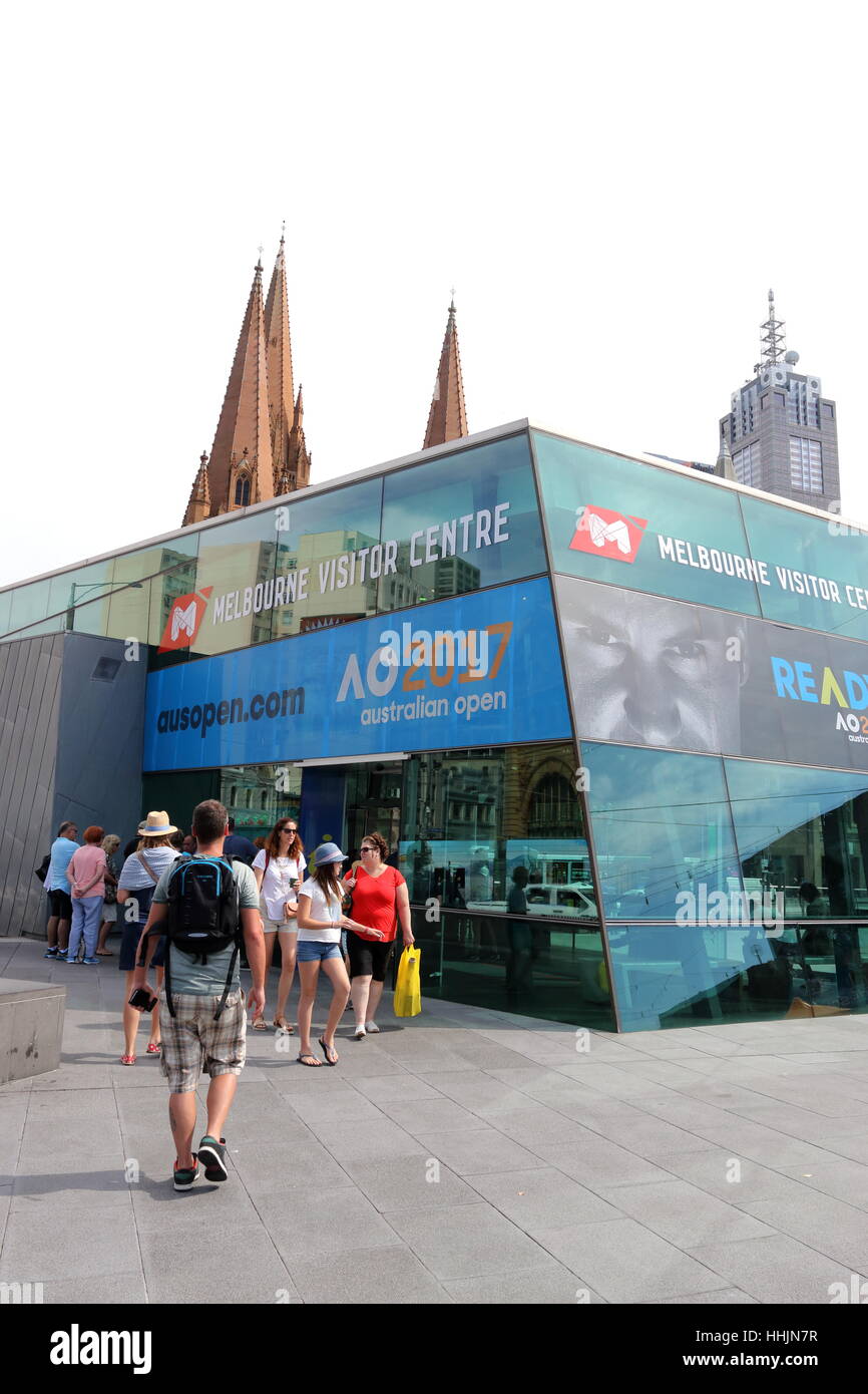 Melbourne visitor information center in front of Federation square in ...