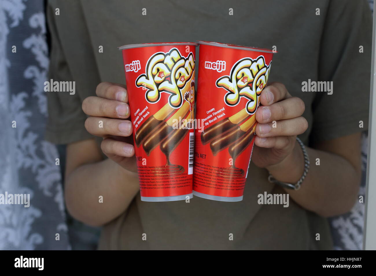 Meiji Yan Yan crispy biscuit sticks - Japanese biscuits Stock Photo - Alamy