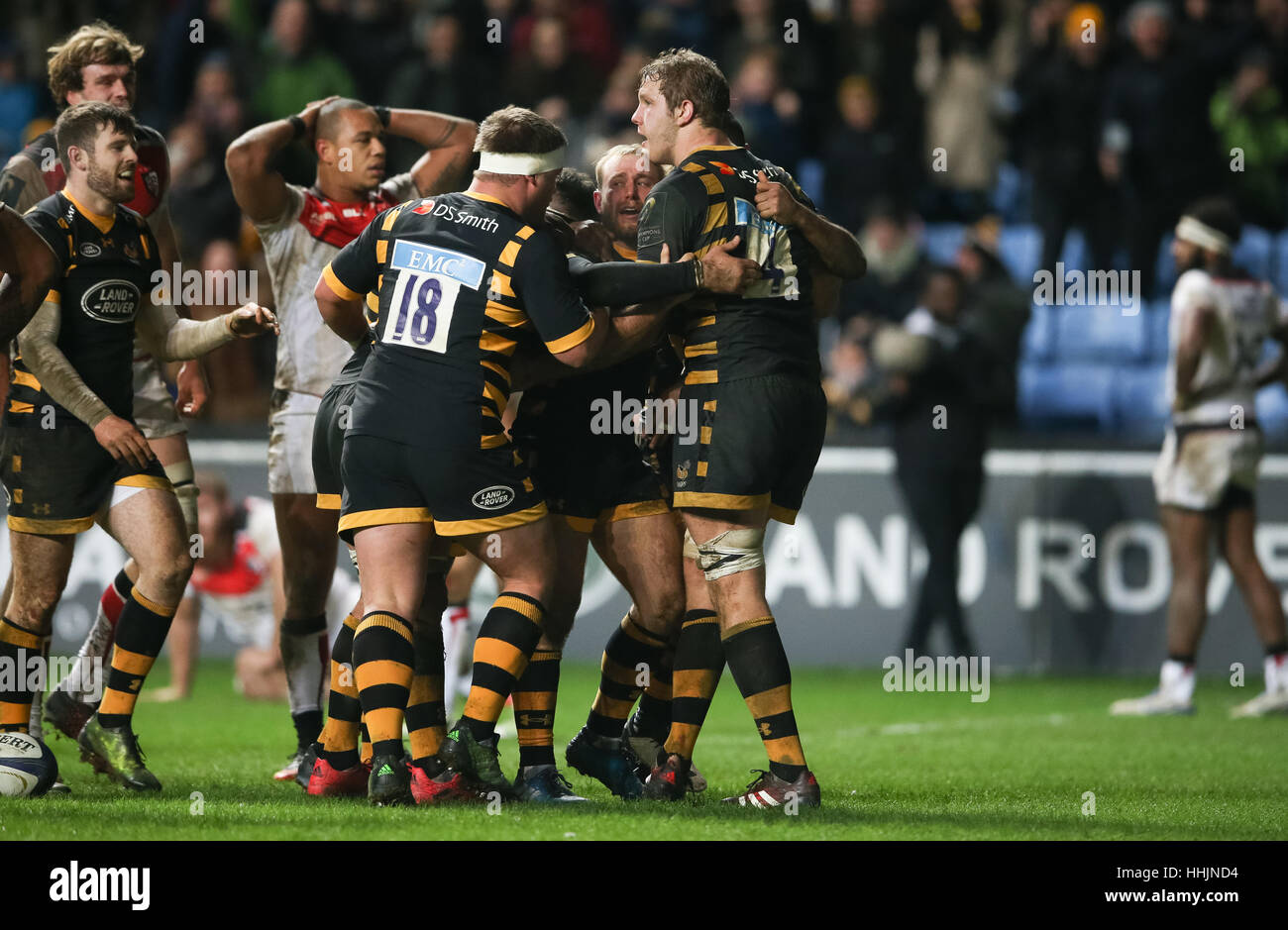 Wasps' Dan Robson celebrates during the European Champions Cup, pool ...