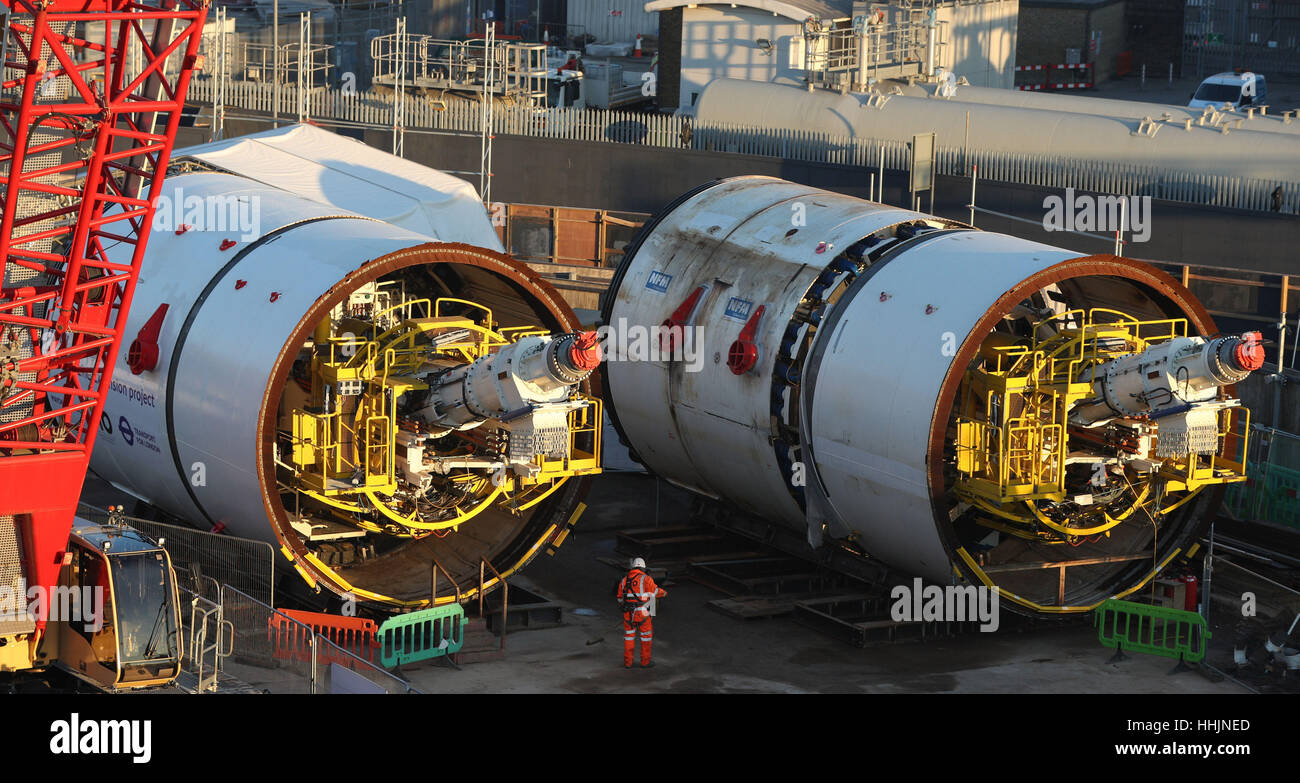 Two new London Underground boring machines nicknamed Helen (left) and ...