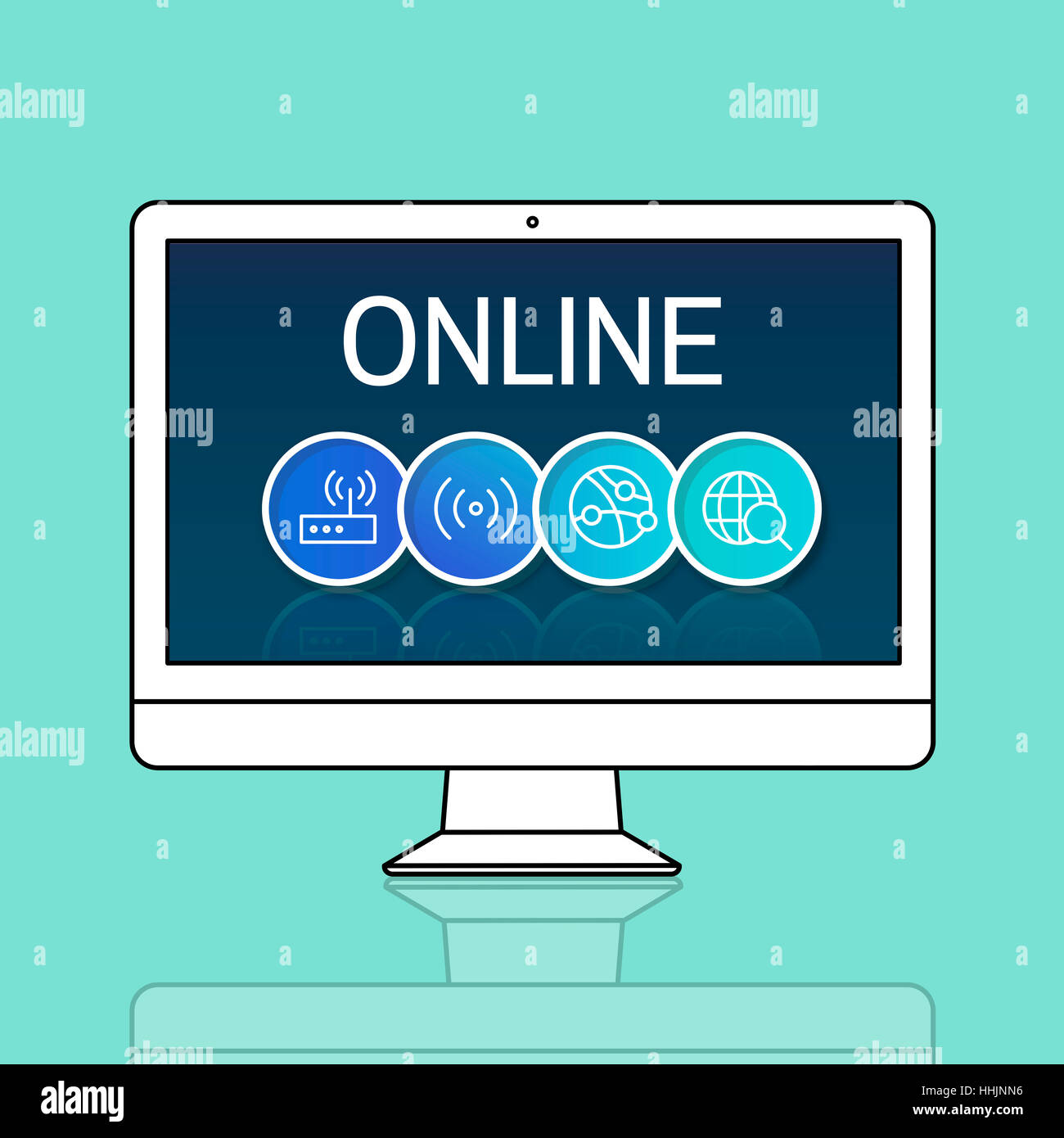 Internet Network Buttons Icon Concept Stock Photo - Alamy