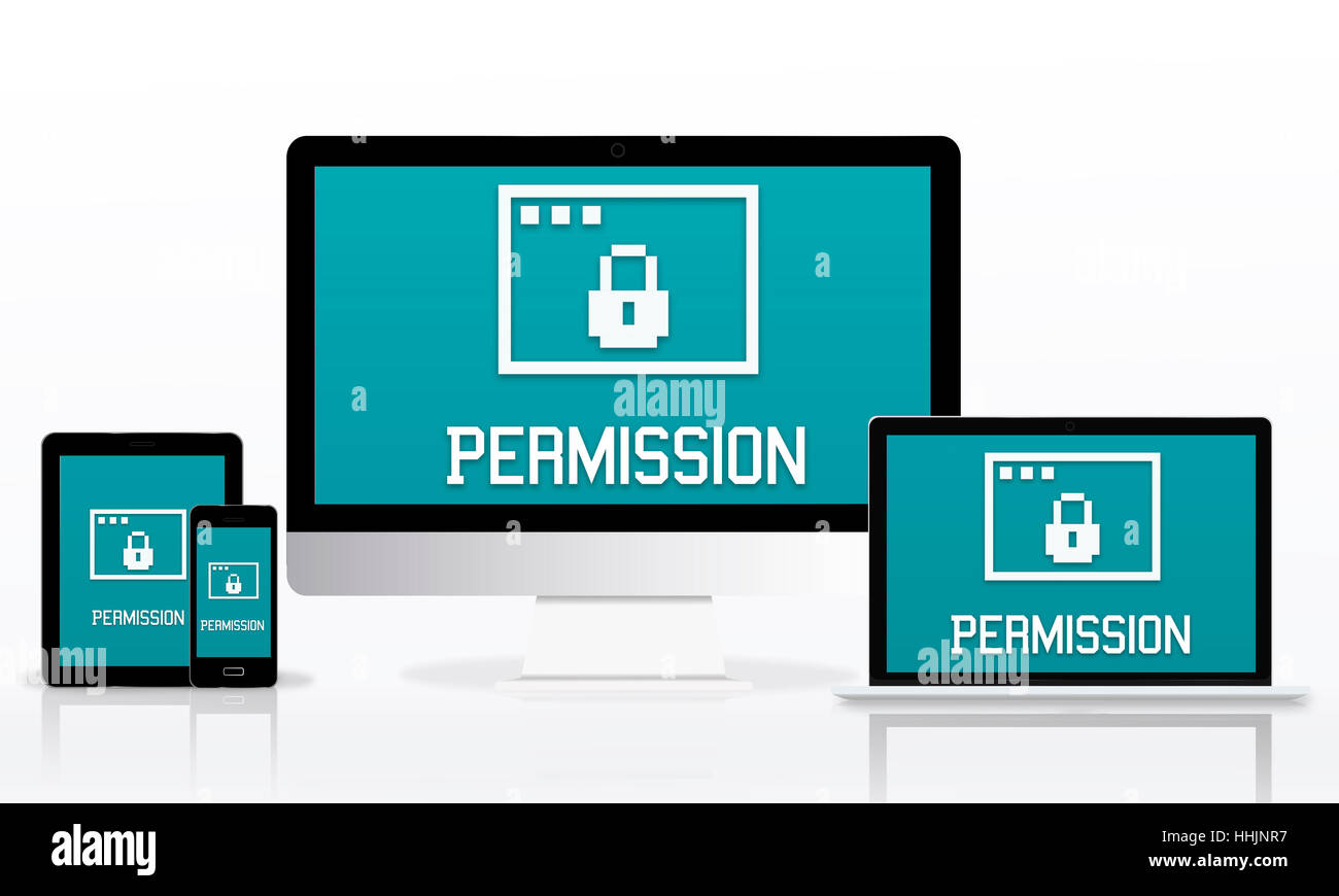 Permission Privacy Protection Security Concept Stock Photo - Alamy