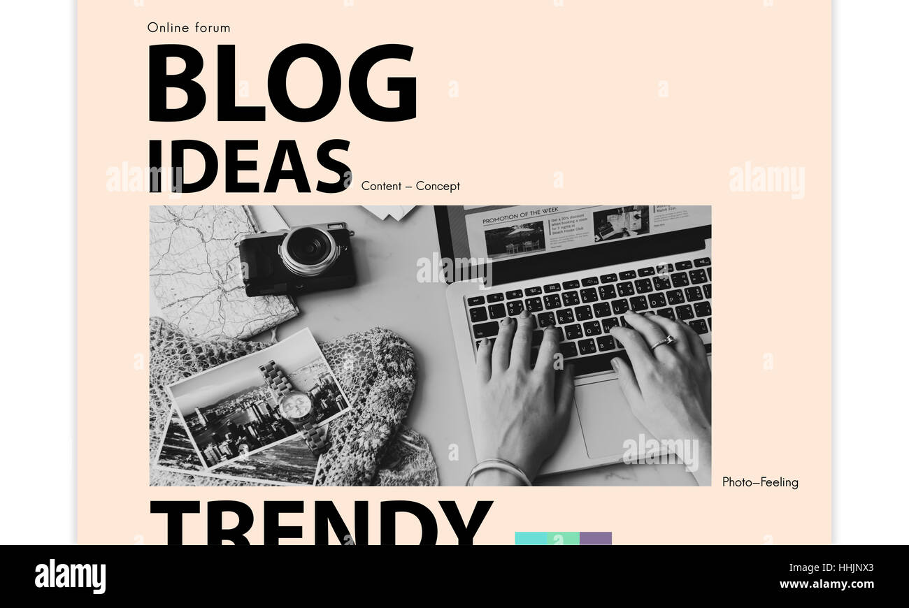 Social Media Blog Ideas Concept Stock Photo - Alamy