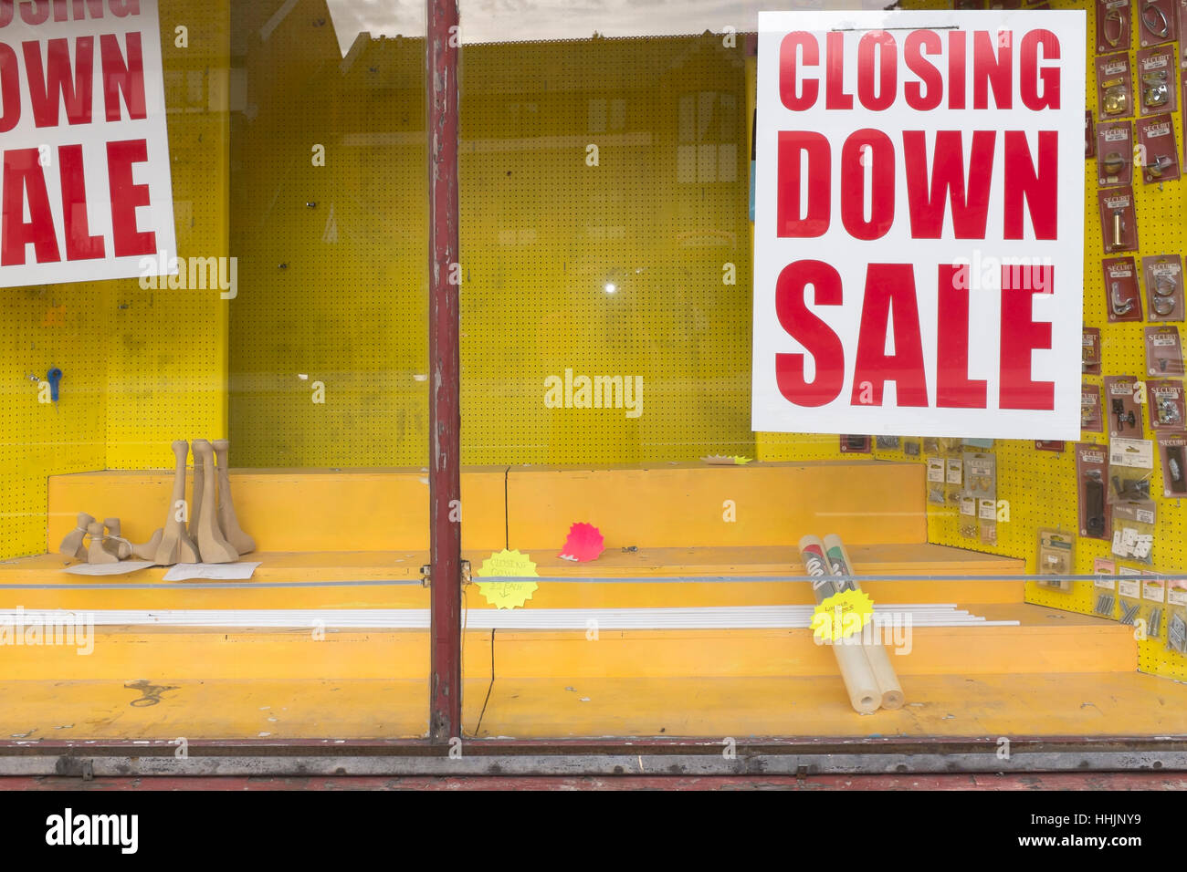 Empty shop window at the Hardware store. Handyman store on Smithdown rd ...