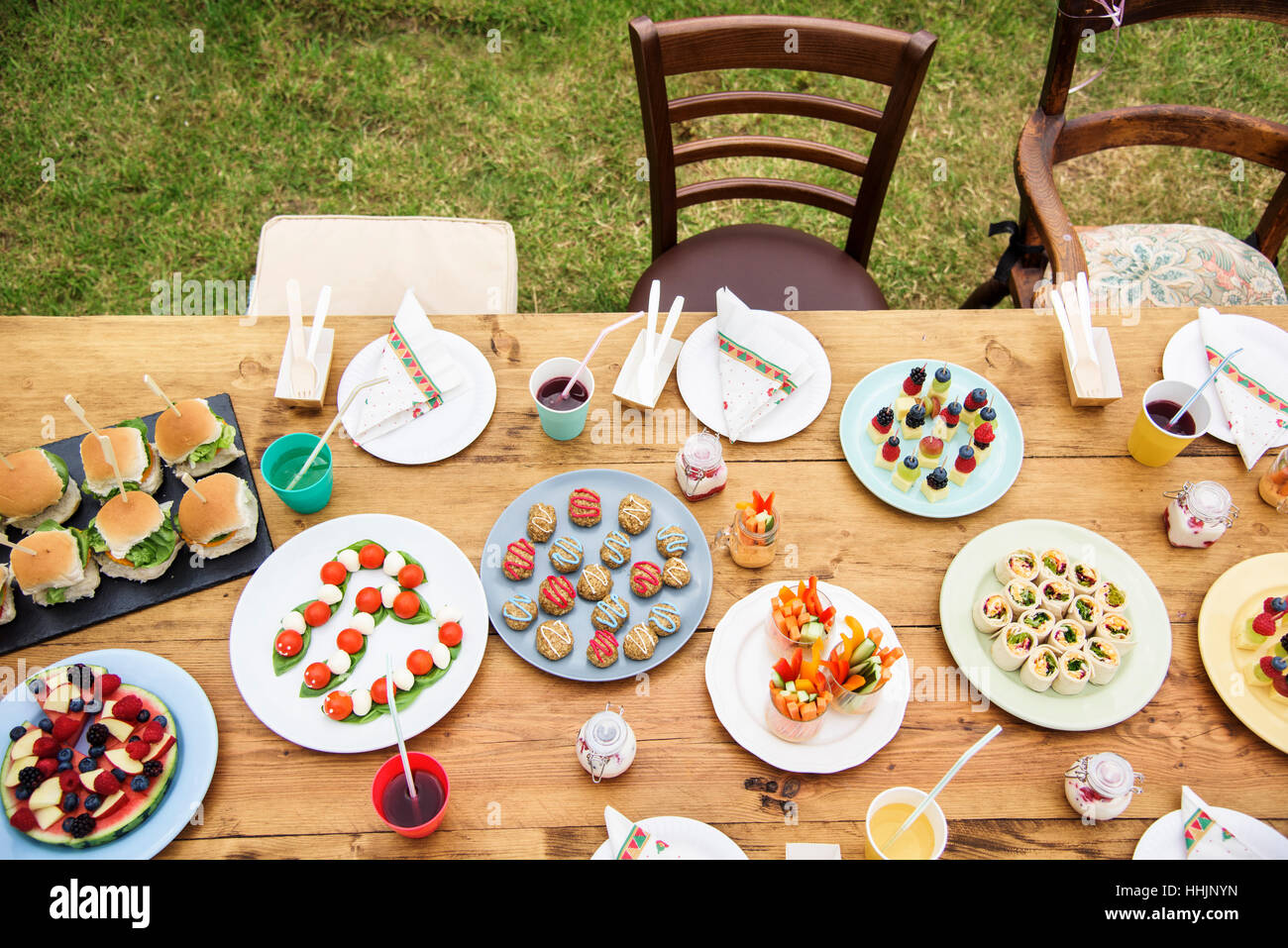 Table Setting Food Celebration Party Concept Stock Photo - Alamy