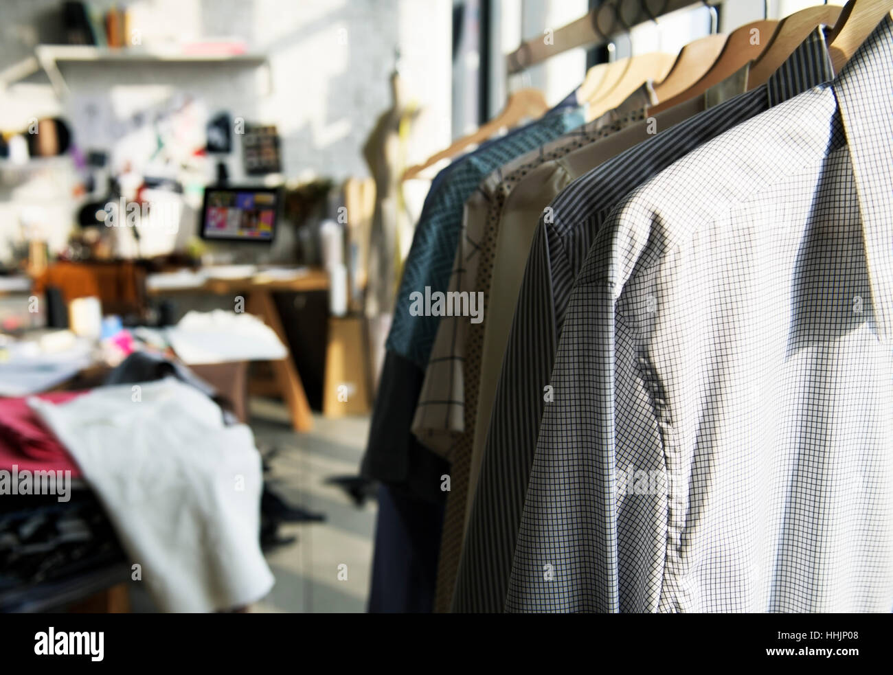 Clothes Hanger Rack Costume Outfit Closet Concept Stock Photo - Alamy