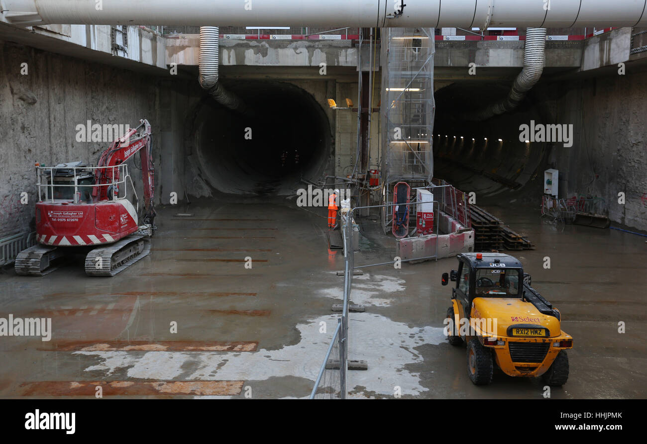 Enter crossover box northern line extension site hi-res stock ...