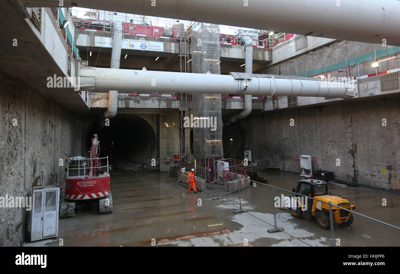 Enter crossover box northern line extension site hi-res stock ...