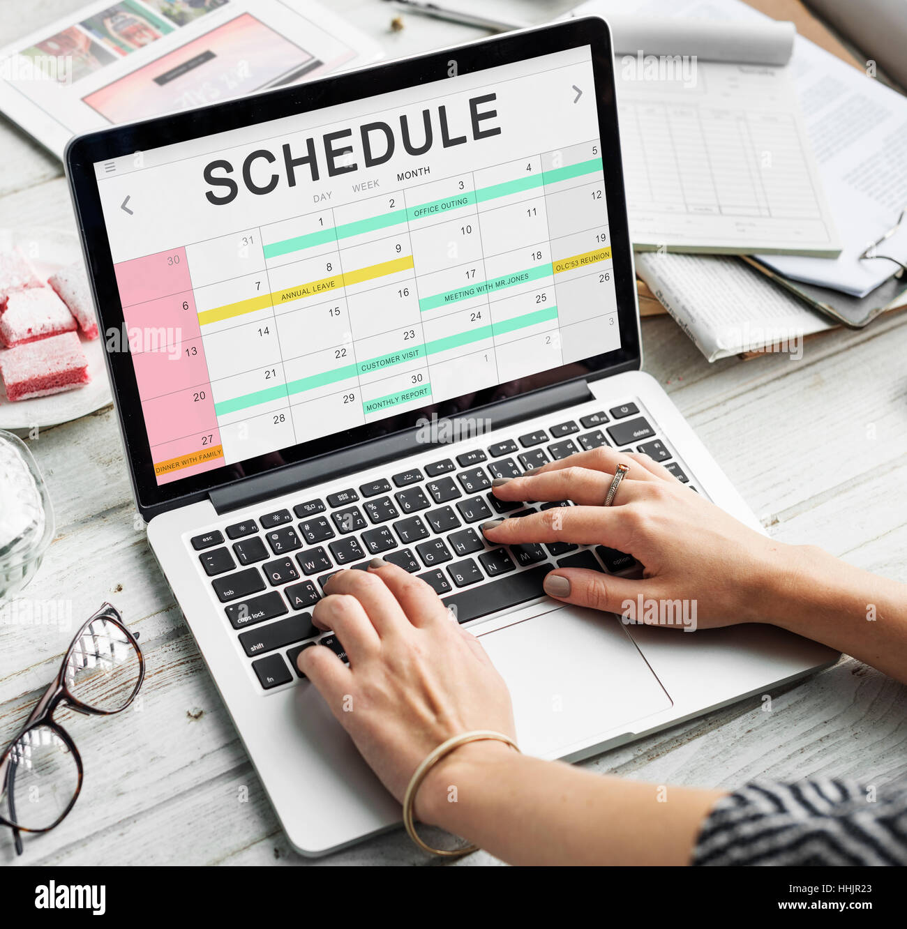 Planner Calendar Schedule Date Concept Stock Photo - Alamy