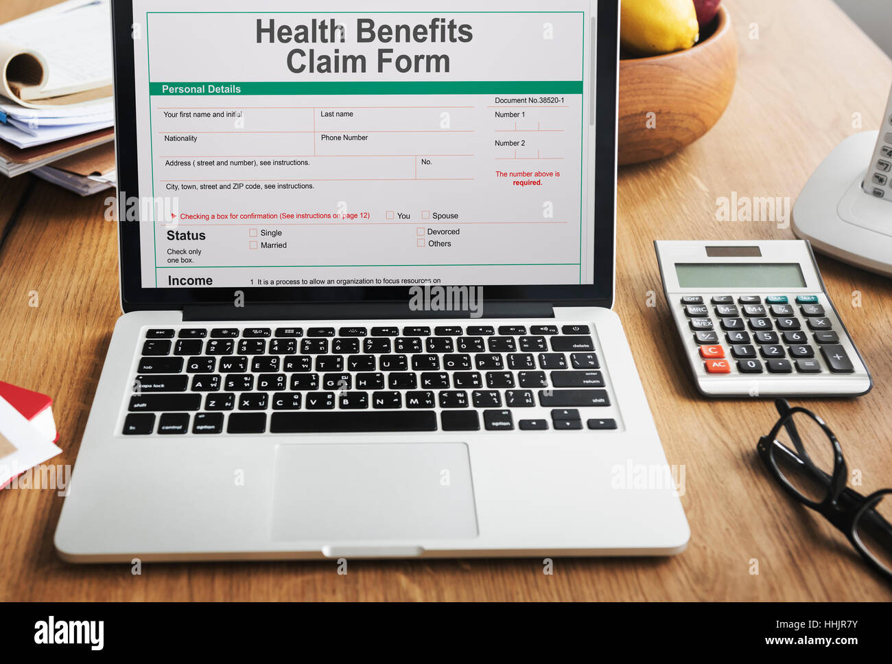 Health Benefits Claim Benefits Form Concept Stock Photo - Alamy