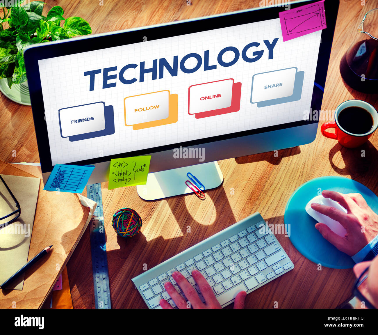 Social Media Box Buttons Concept Stock Photo - Alamy