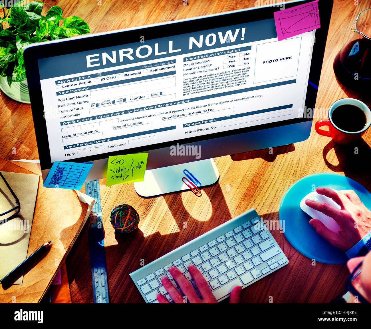 Enroll Now Registration Membership Concept Stock Photo - Alamy