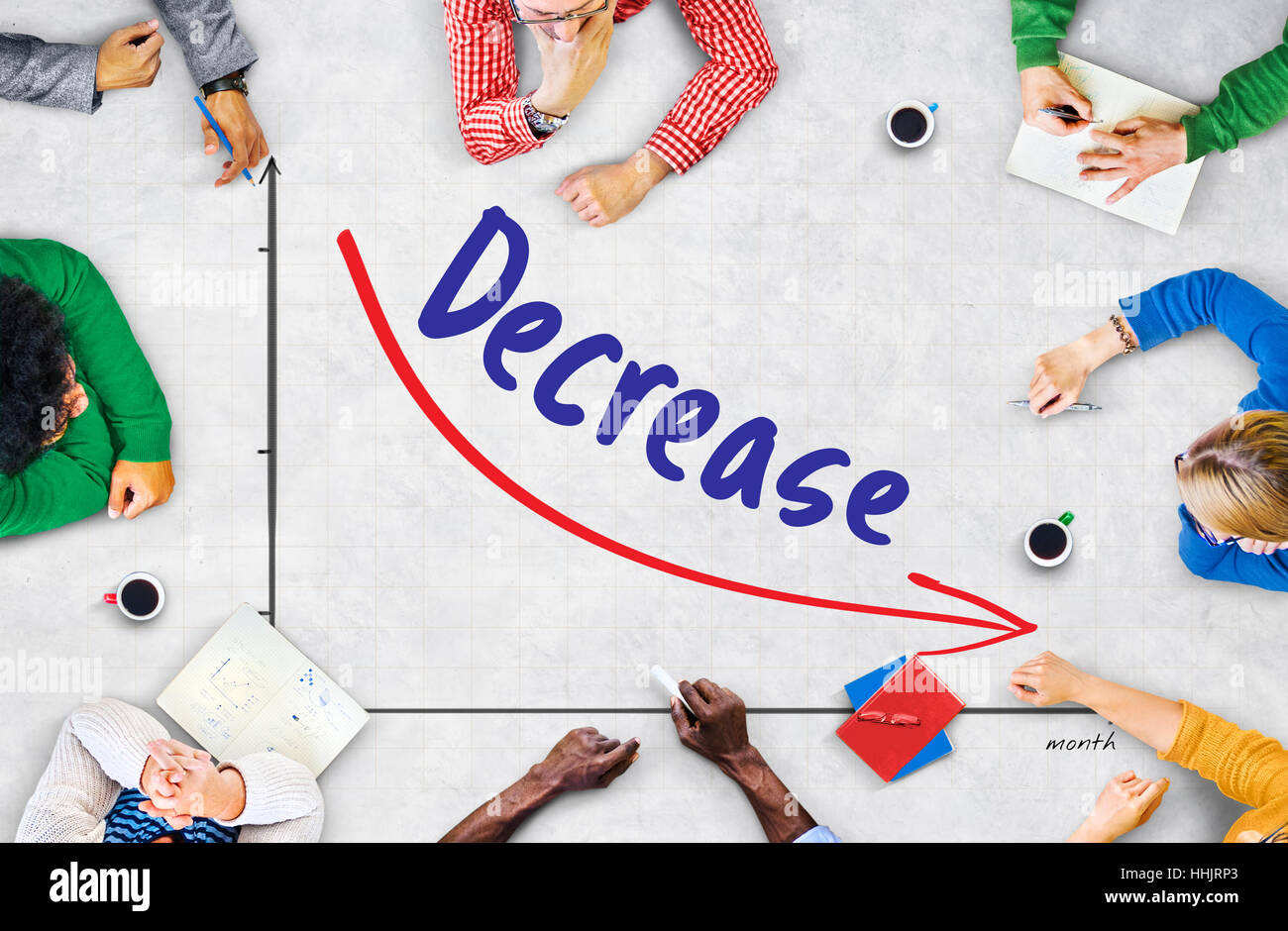 Recession Financial Risk Failure Decrease Concept Stock Photo - Alamy