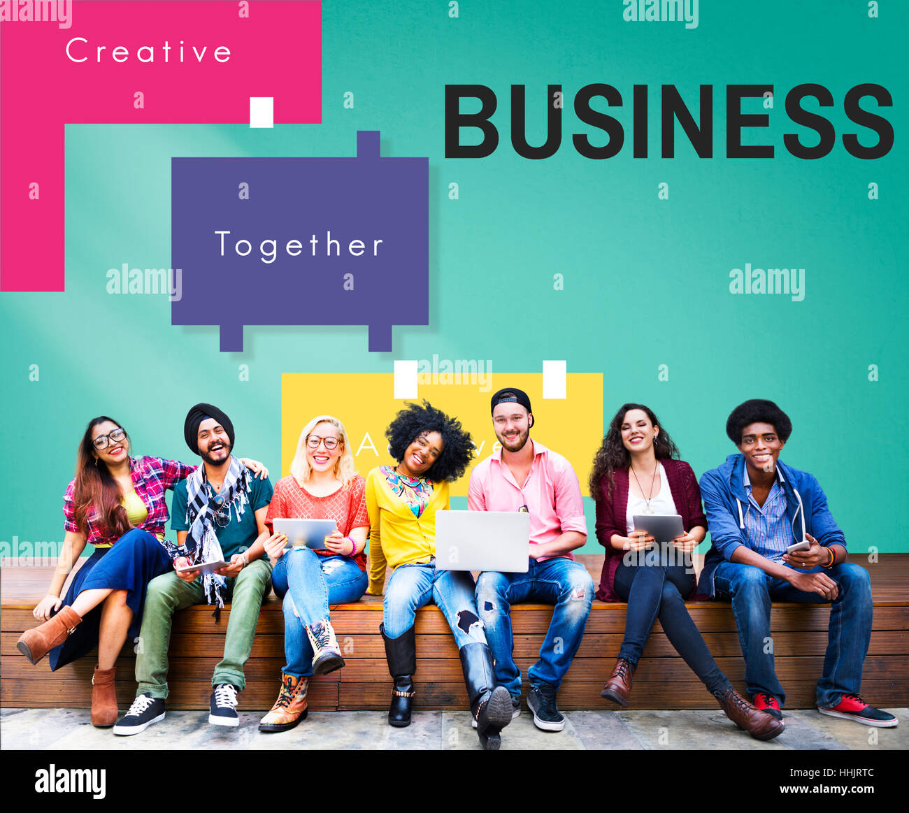 Achievement Teamwork Creative Together Collaboration Graphic Concept ...