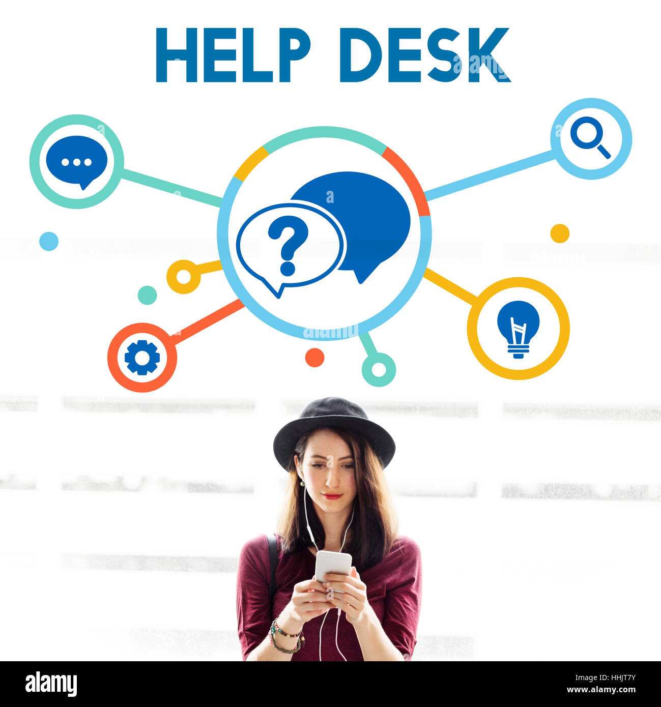 Communication Service Help Desk Concept Stock Photo - Alamy