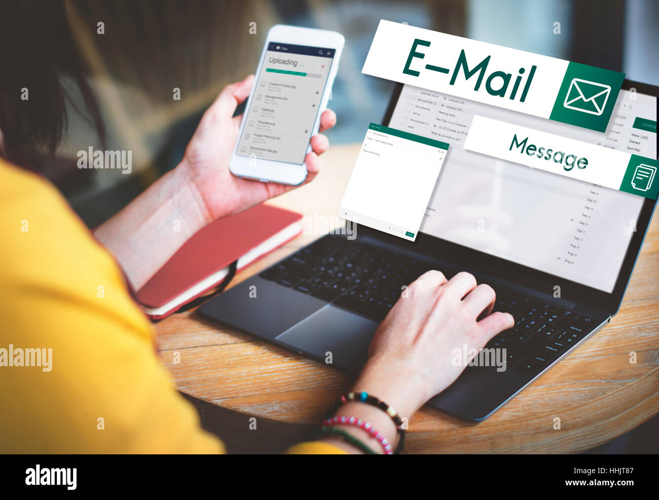 E-mail Global Communications Connection Social Networking Concept Stock ...