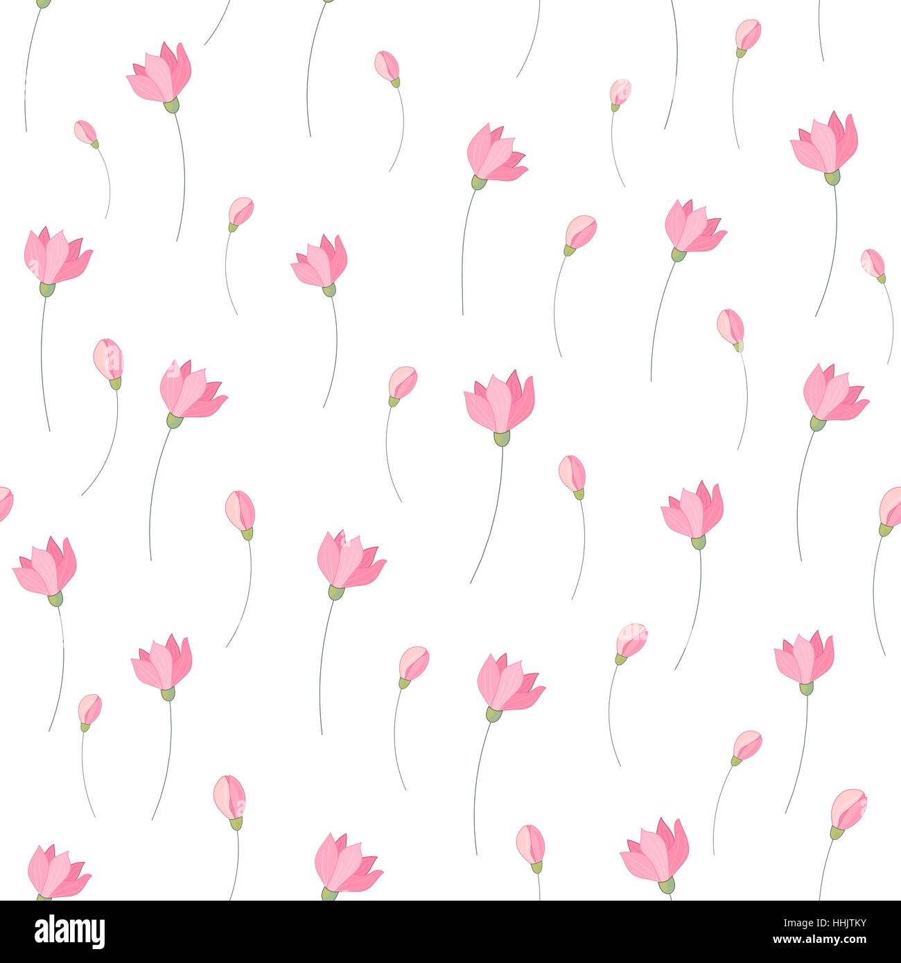 cute little pink flowers seamless pattern background. vector Stock ...
