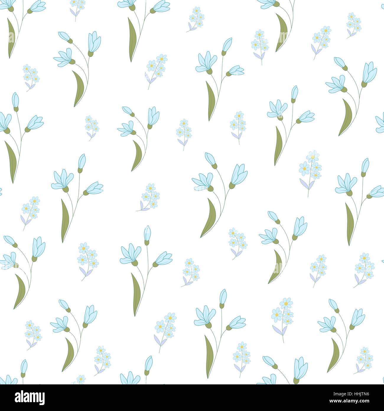 Seamless pattern of a little blue flowers Stock Vector Image & Art - Alamy
