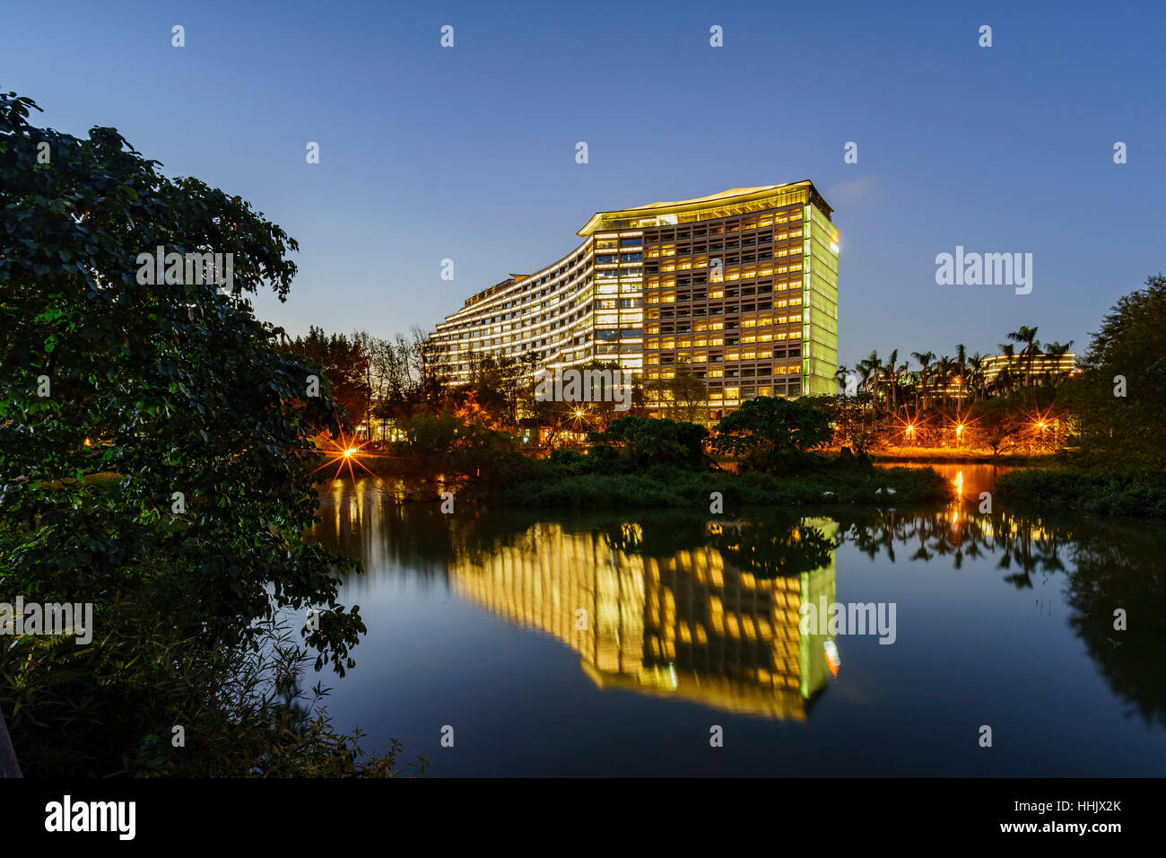 Taipei, DEC 25: Twilight view of Songshan Cultural and Creative Park on ...