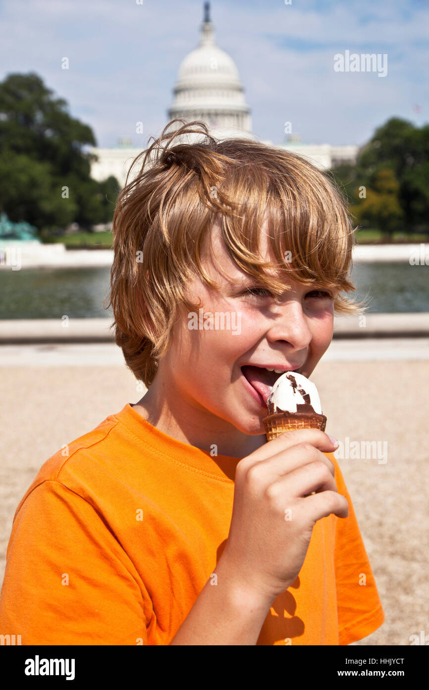 america, capitol, ice cream, ice-cream, icecream, dessert, boy, lad ...