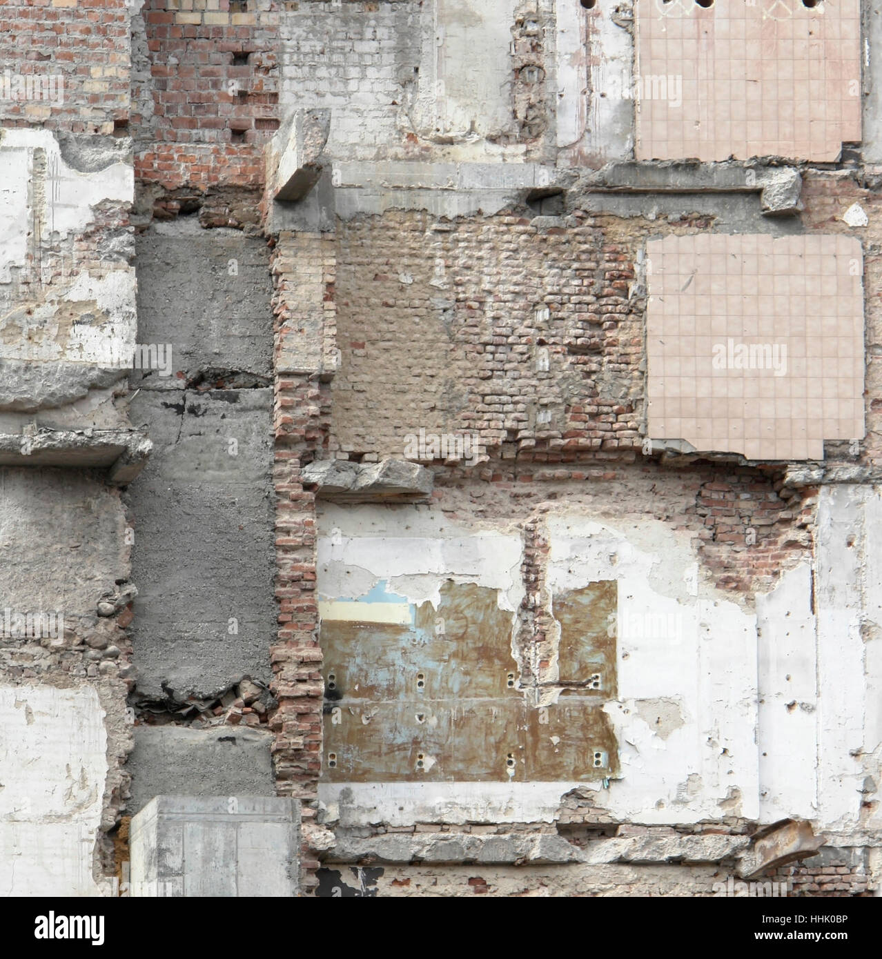 full frame demolition wall detail Stock Photo - Alamy