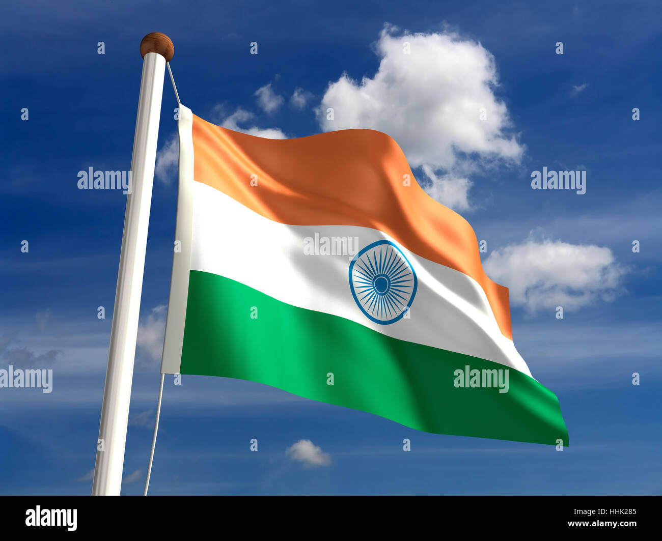 cloud, india, stream, flag, pole, day, during the day, nobody, orange ...
