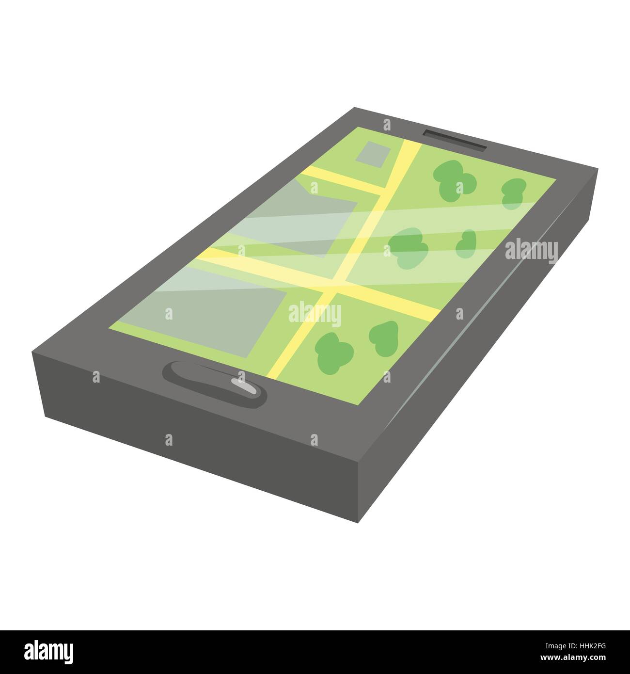 GPS map on phone icon, cartoon style Stock Vector Image & Art - Alamy