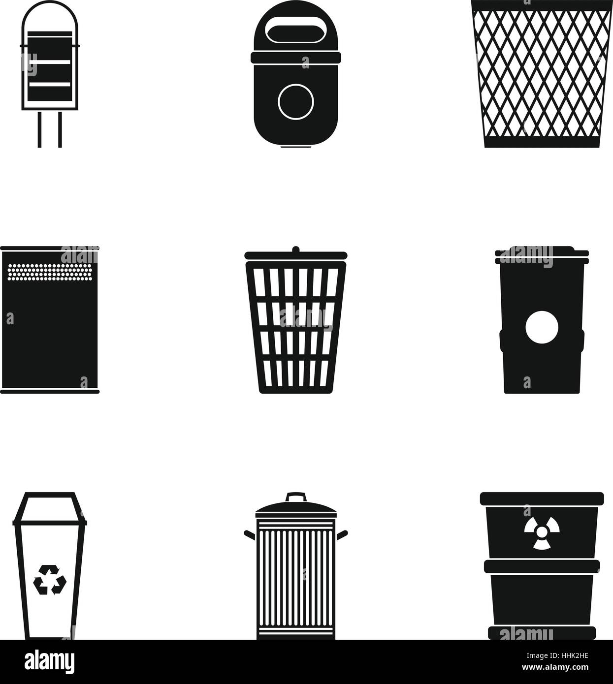Bin icons set, simple style Stock Vector Image & Art - Alamy