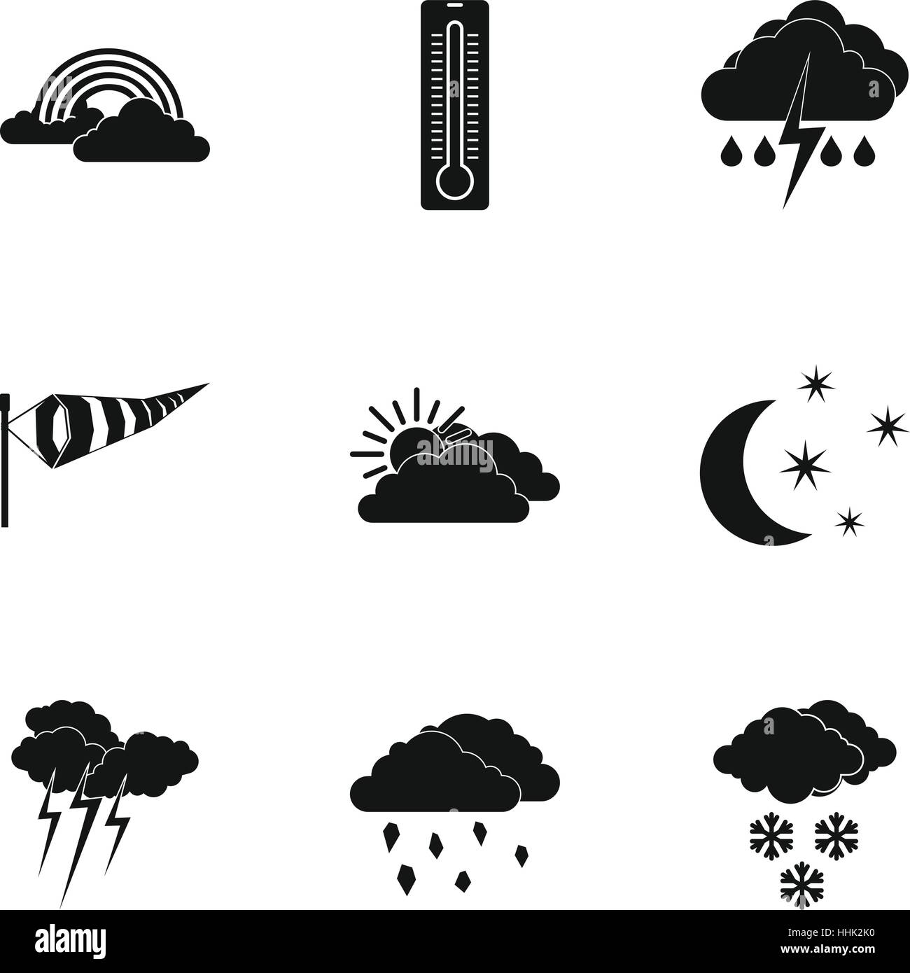 Type of weather icons set, simple style Stock Vector Image & Art - Alamy
