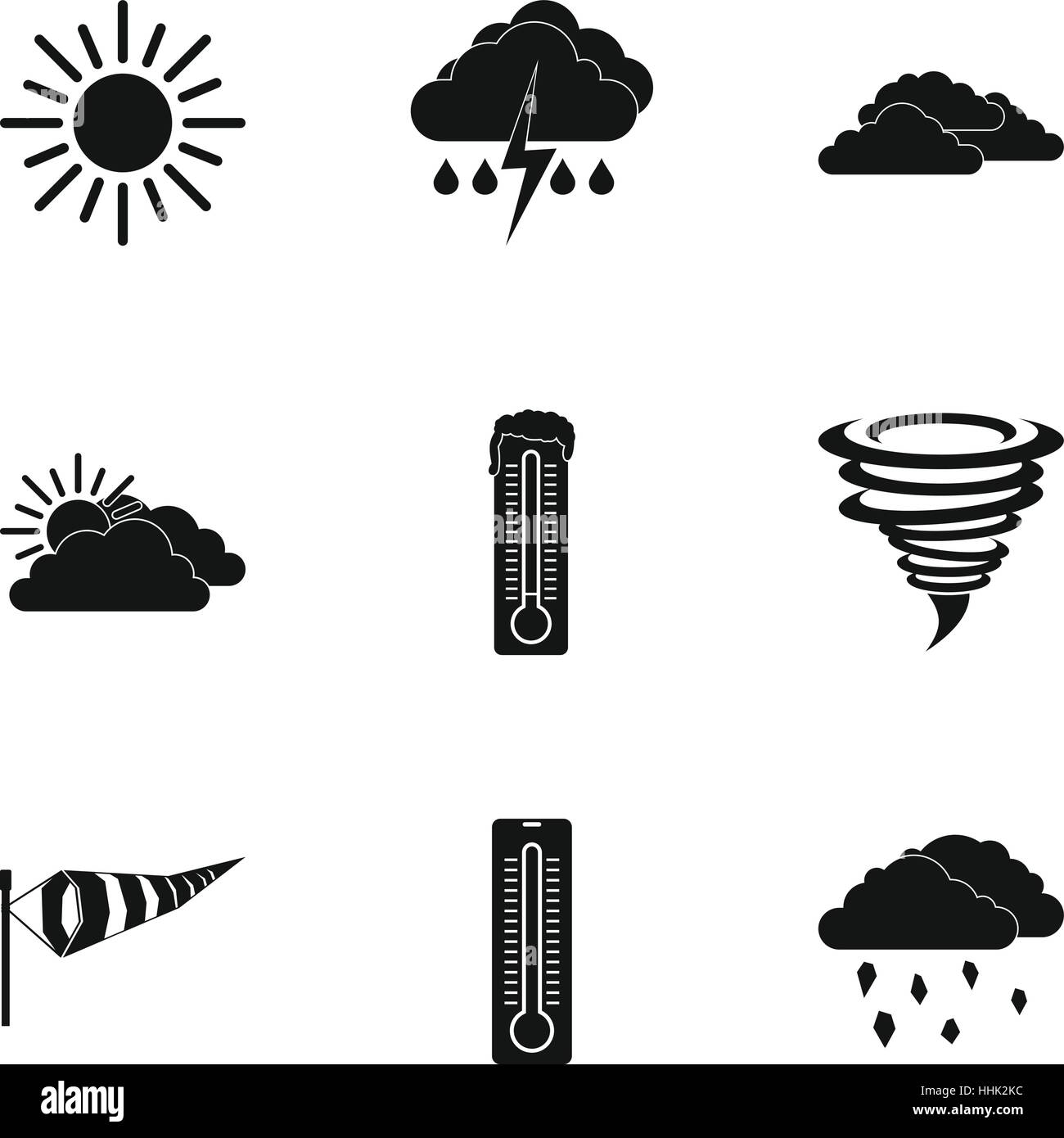 Air temperature icons set, simple style Stock Vector Image & Art - Alamy
