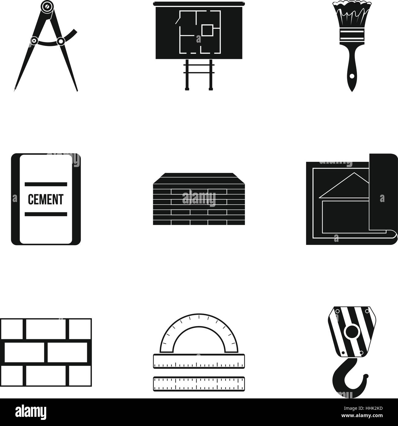 Construction icons set, simple style Stock Vector Image & Art - Alamy