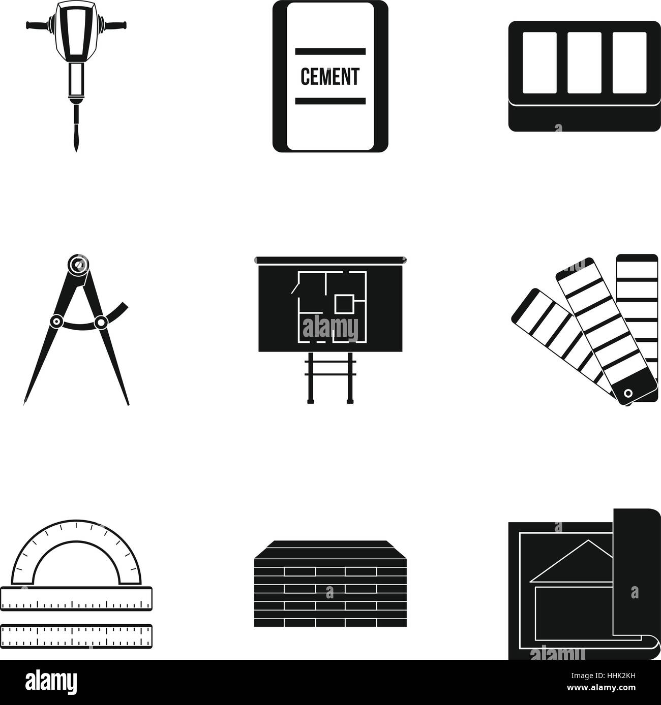 Construction tools icons set, simple style Stock Vector Image & Art - Alamy