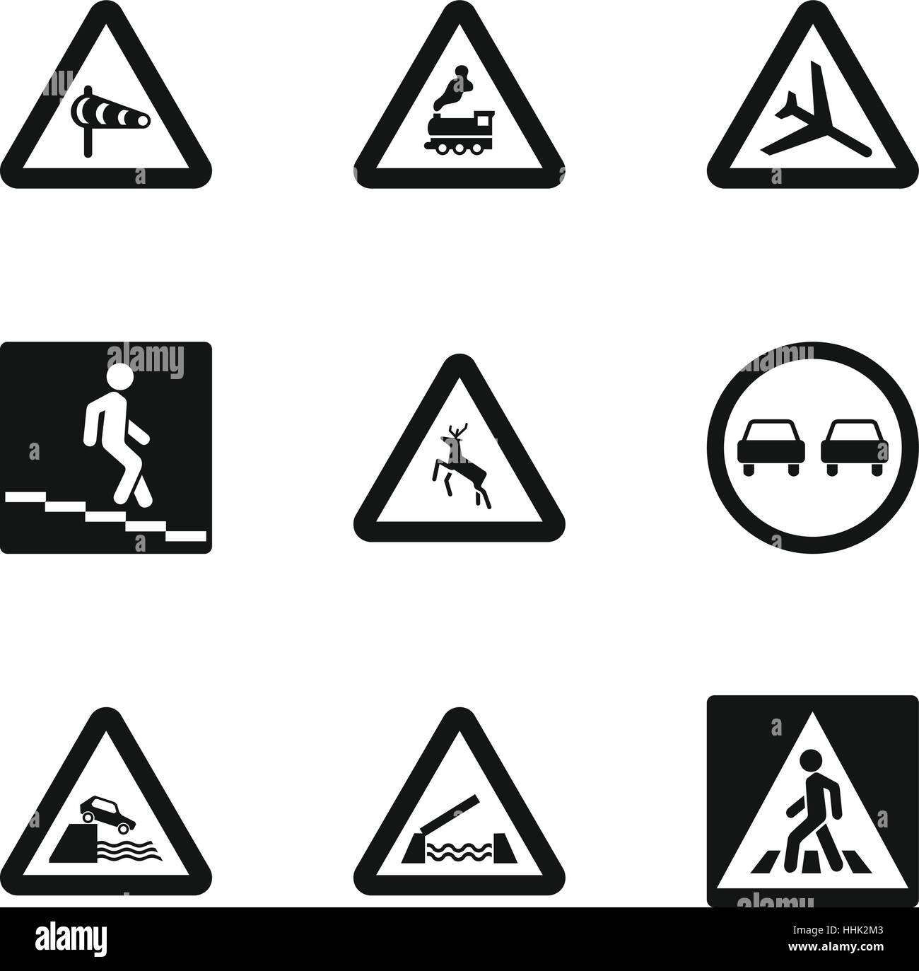 Traffic sign icons set, simple style Stock Vector Image & Art - Alamy