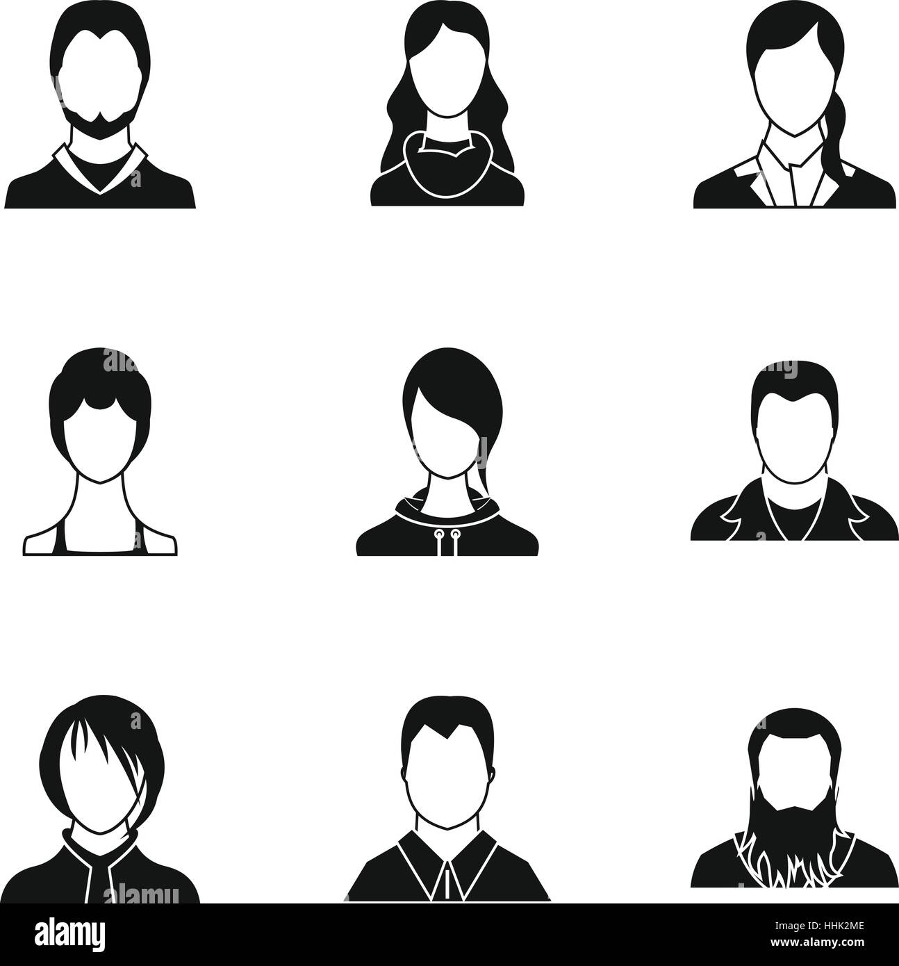 Avatar people icons set, simple style Stock Vector Image & Art - Alamy
