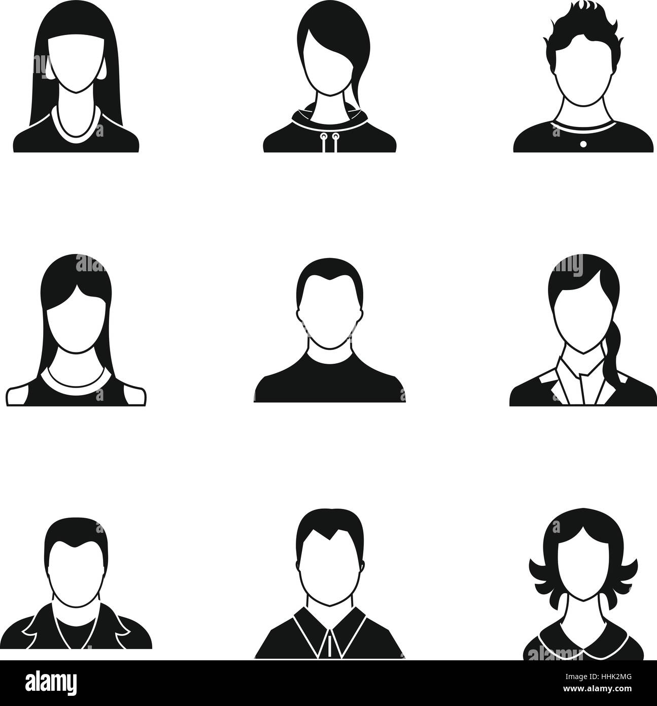 Different avatar icons set, simple style Stock Vector Image & Art - Alamy