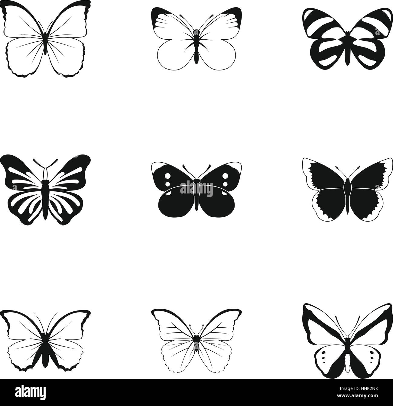 Flying butterfly icons set, simple style Stock Vector Image & Art - Alamy