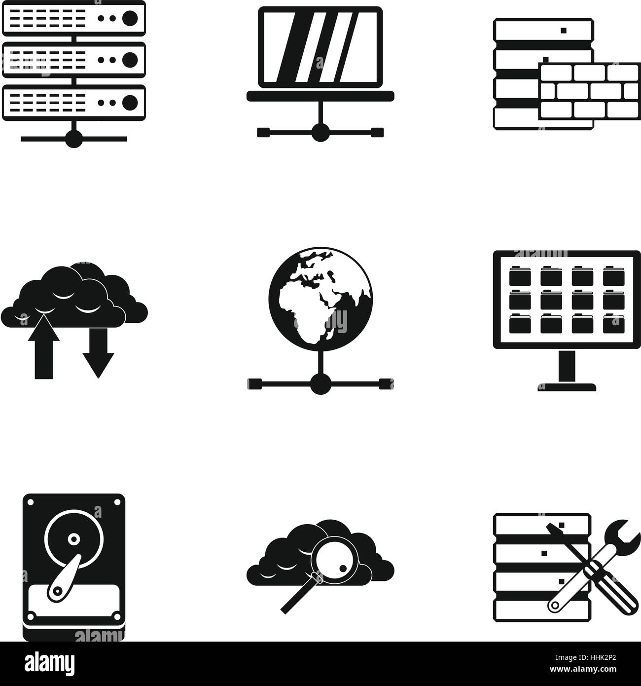 Computer setup icons set, simple style Stock Vector Image & Art - Alamy
