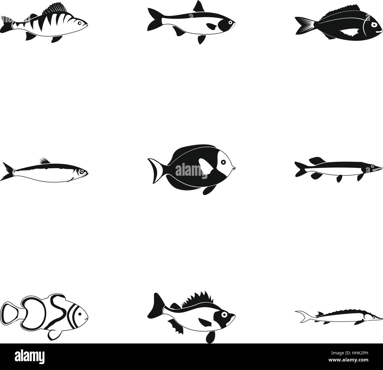 Marine fish icons set, simple style Stock Vector Image & Art - Alamy