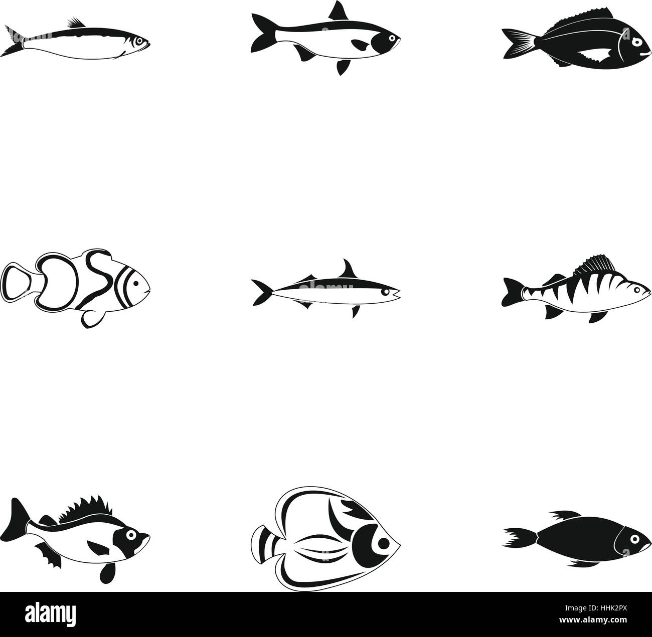 Ocean fish icons set, simple style Stock Vector Image & Art - Alamy